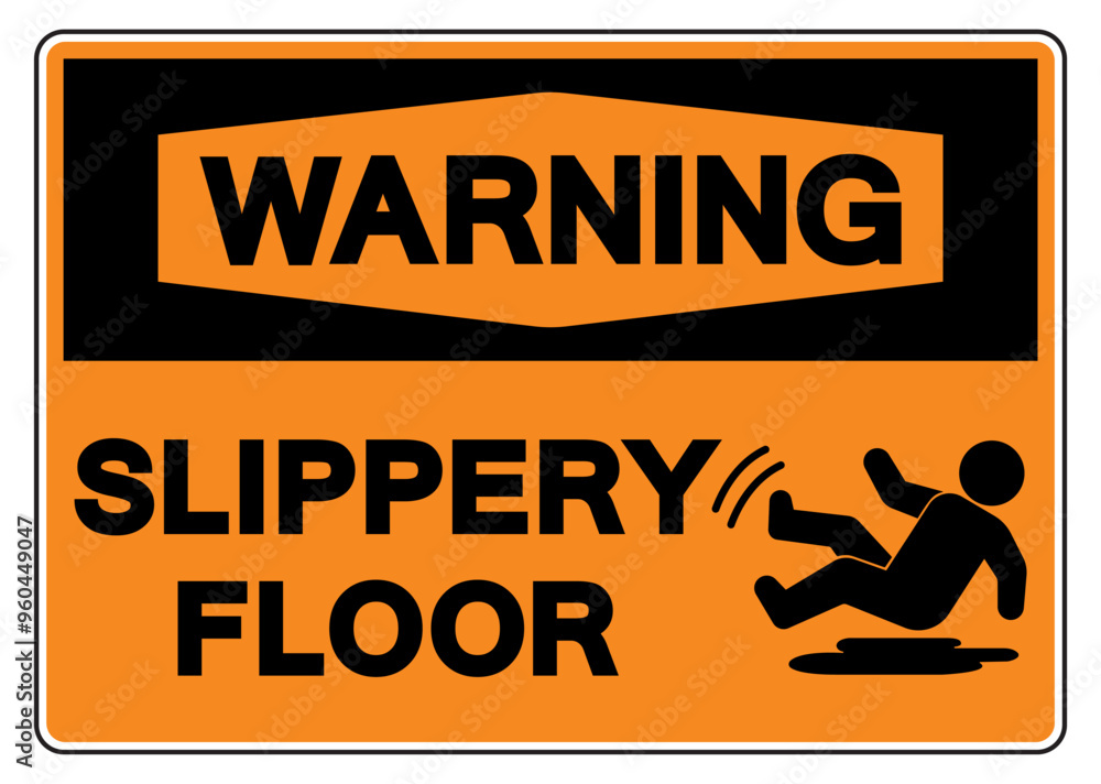 Warning Slippery Floor Symbol Sign,Vector Illustration, Isolate On ...