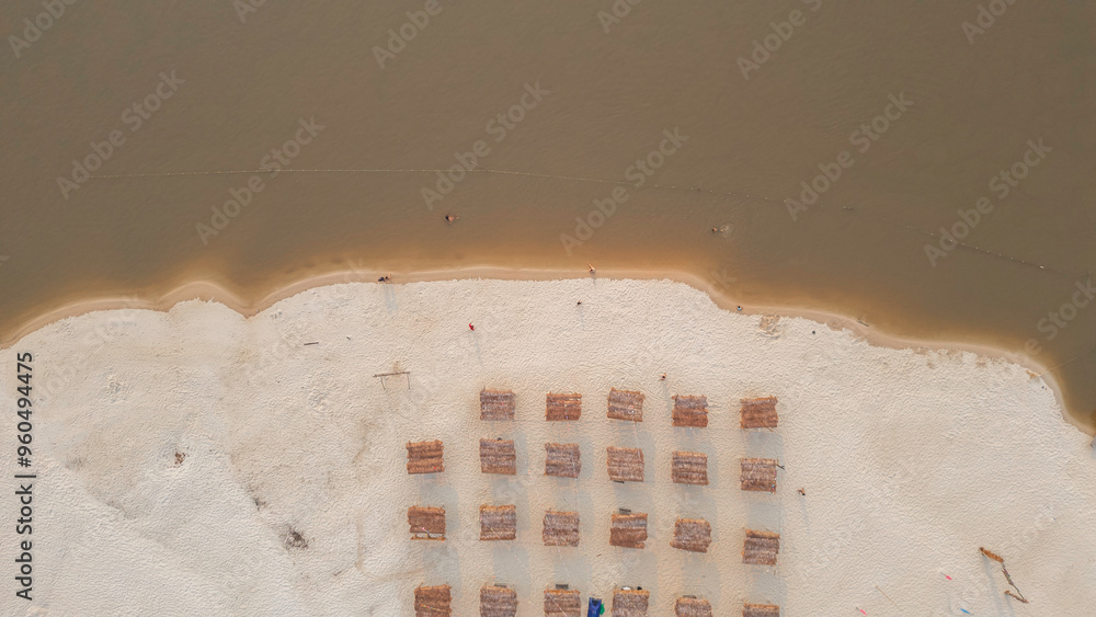 Amazonian white sand beaches that appear in the dry season of the ...