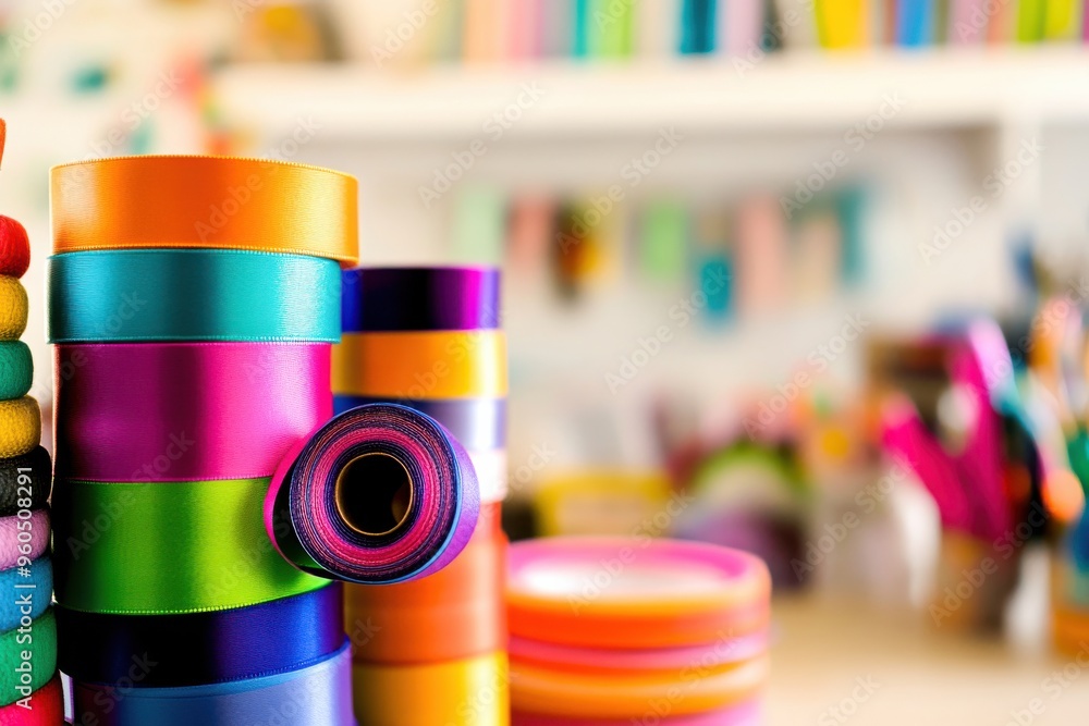 An inspiring assortment of colorful ribbons stands proudly on display ...