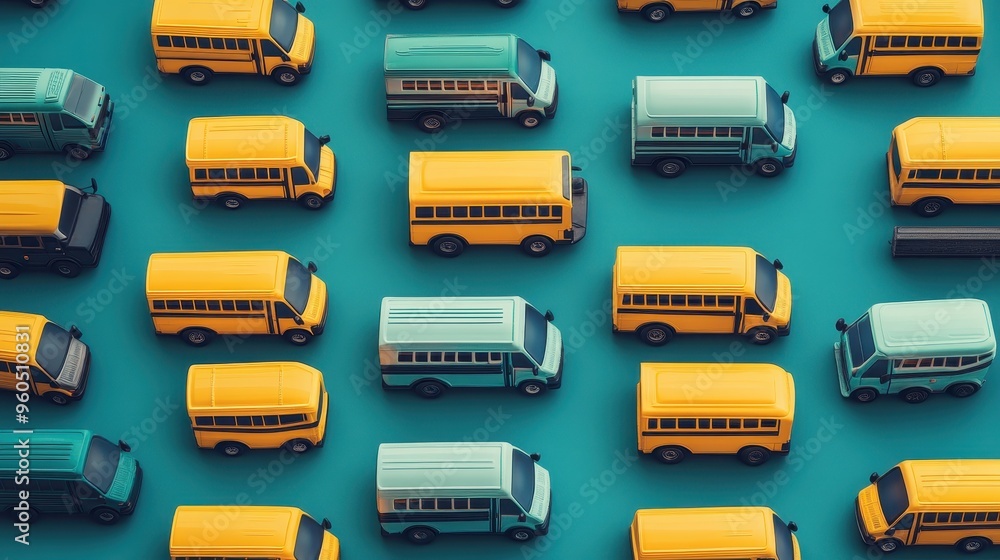 School Bus Wave: Symbolic Flow of the Academic Year Stock Illustration ...