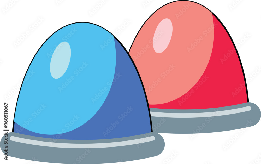 Red and blue cartoon flasher is a special signal used on emergency ...