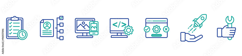 Software development life cycle banner web icon vector illustration ...