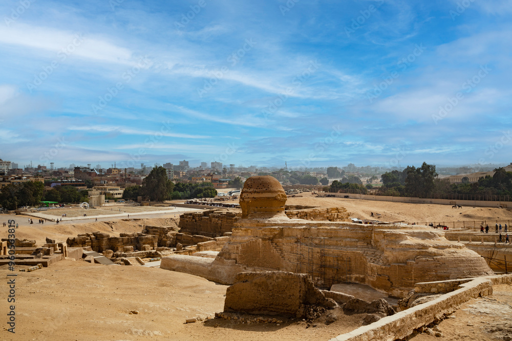 Sphinx Egypt portrait. Portrait of the Great Sphinx of Egypt close ...