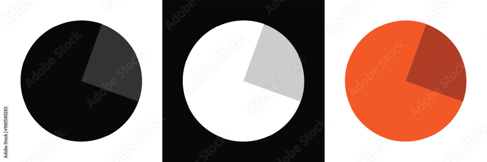 Pie chart set. Circle percentage diagram for application infographic ...