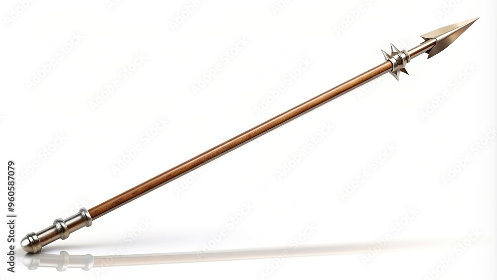 Medieval spear isolated on a white background creating a sharp ...