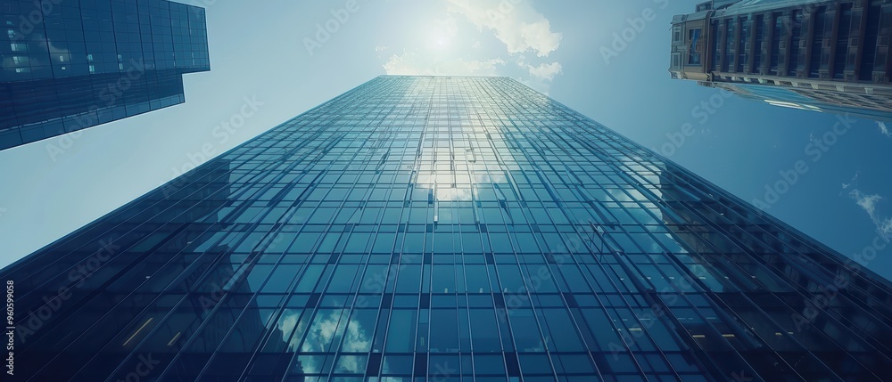 Futuristic Glass Skyscraper in Ultra HD Resolution, Architectural ...