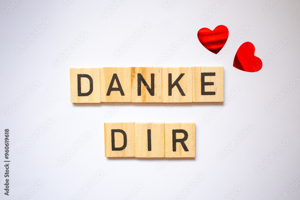 Danke thank you card in german language, Germany, readable letters on ...