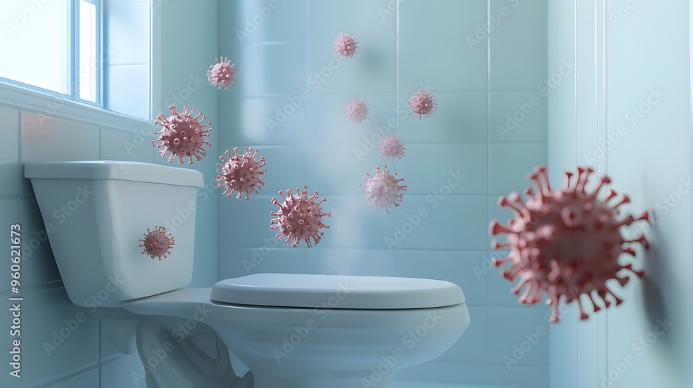 Pathogen growth around bathroom vents,germs, bathroom,showing air ...