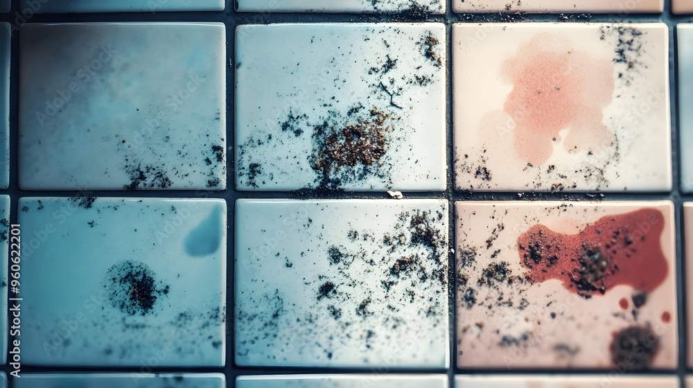 Photo & Art Print Germs on bathroom tiles with visible dirt,germs ...