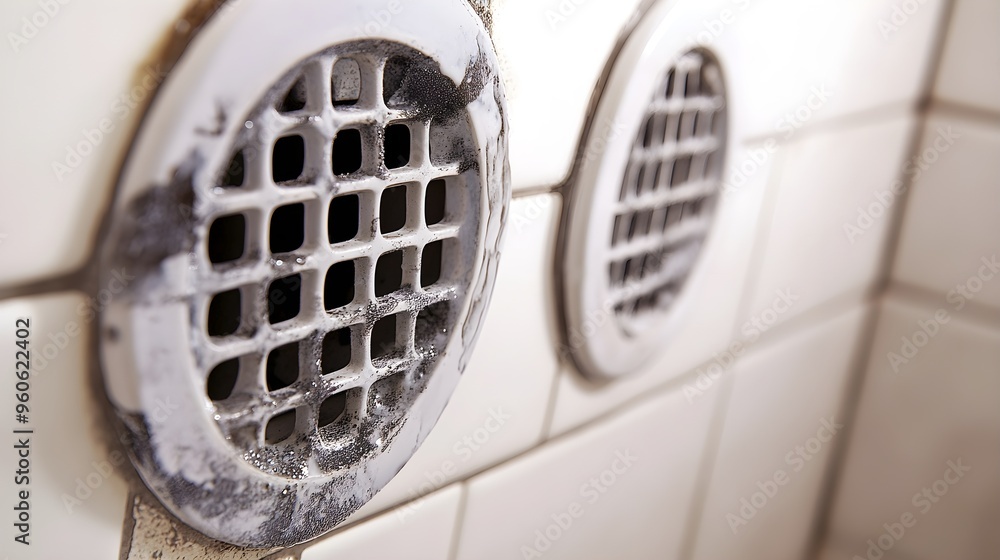 Pathogen growth on bathroom air vents,germs, bathroom,showing ...