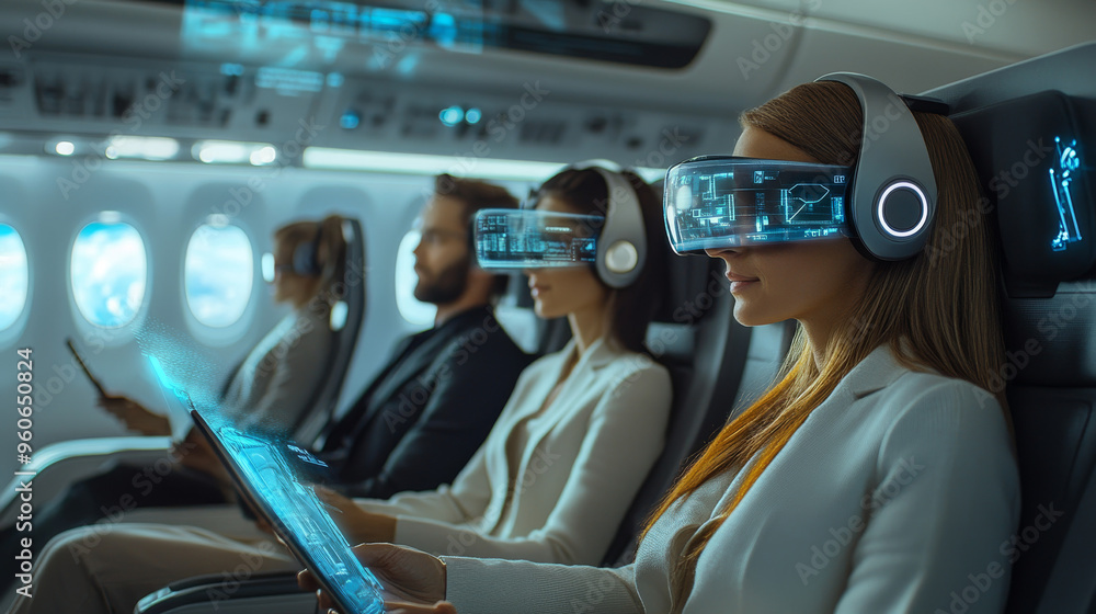 Depict the crew using advanced wearable technology, such as smart ...