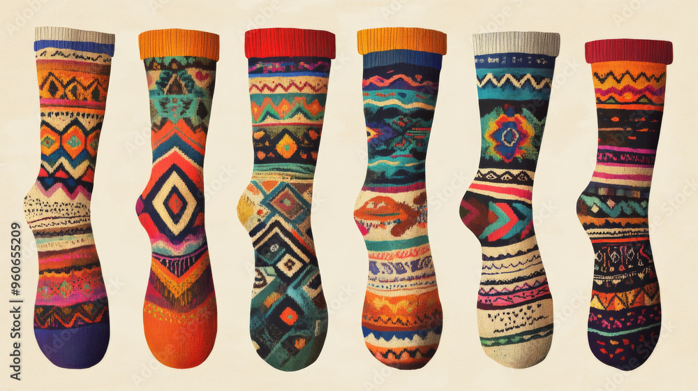 Illustrate traditional or culturally significant socks from different ...