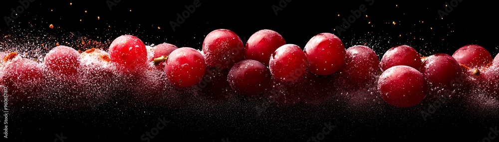 Carbonated grapes, adding fizz to fresh grapes, come from the US Stock ...