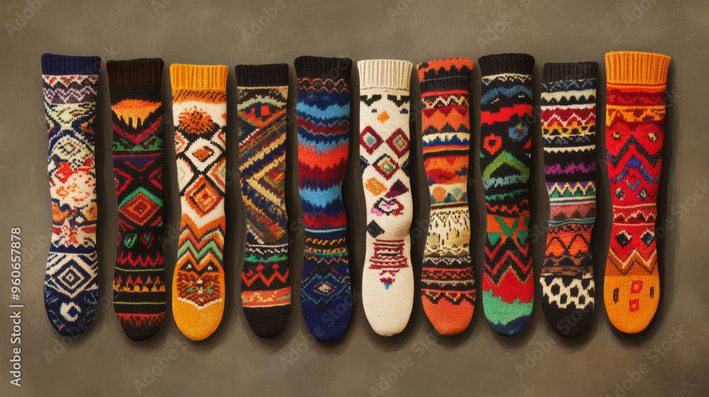 Illustrate traditional or culturally significant socks from different ...
