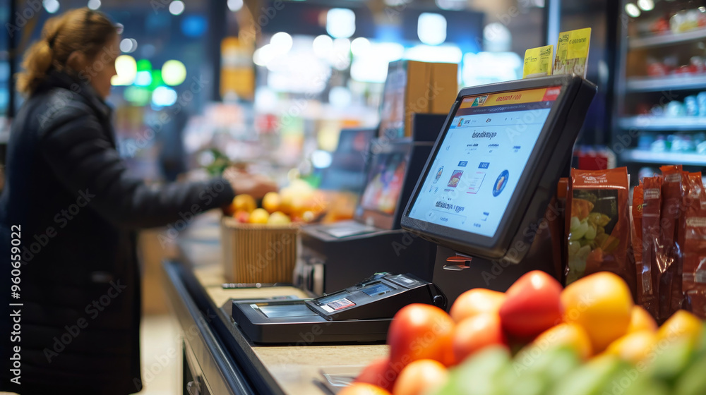 Show a fast, automated checkout system in a retail store or online ...