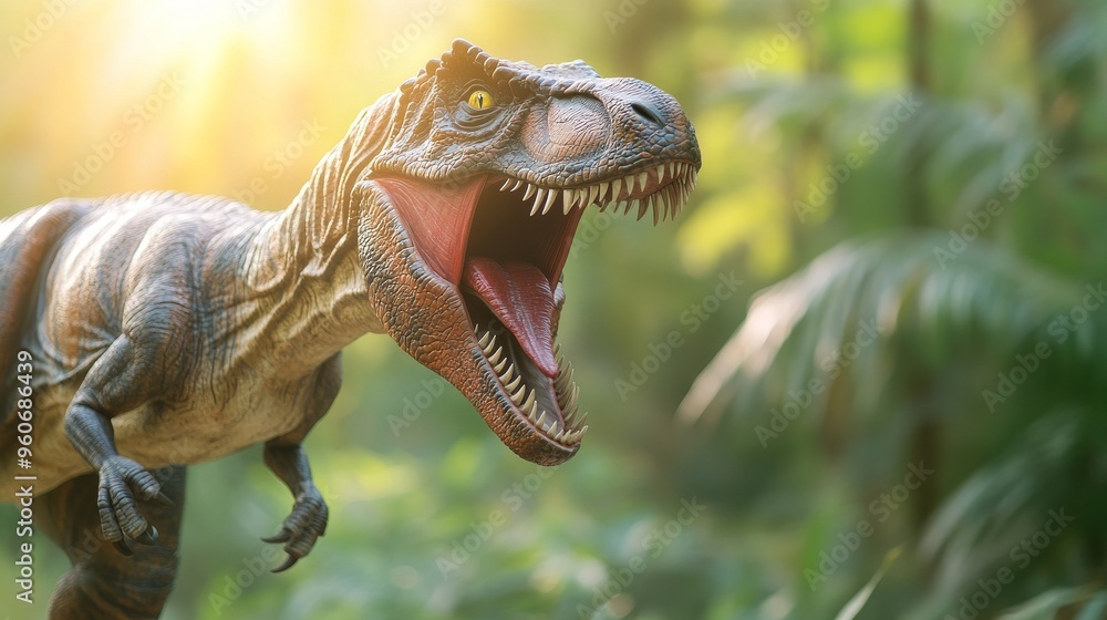 Tyrannosaurus rex or T-Rex monster predator reptile, scary big raptor ...