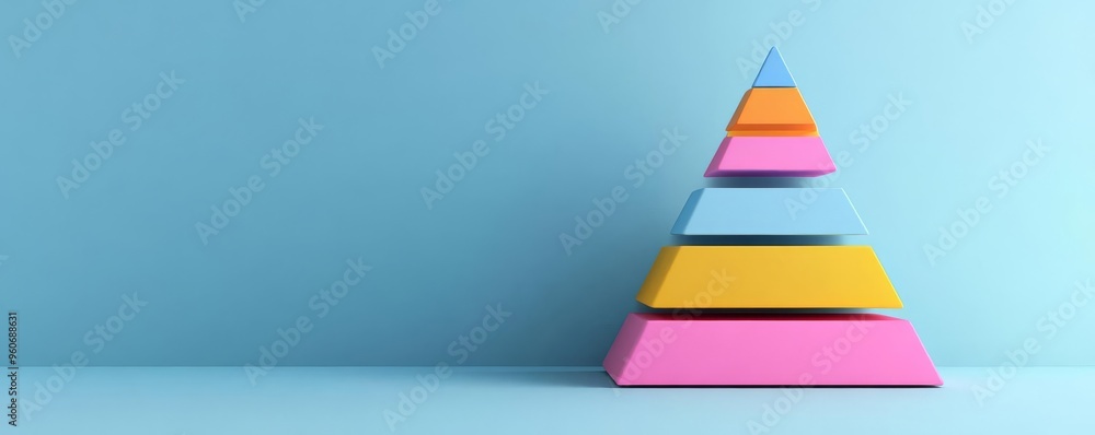 Organizational development, layers of a pyramid with key elements, 3D ...