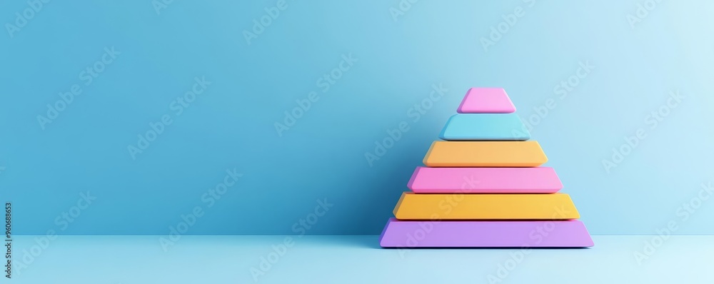 Organizational development, layers of a pyramid with key elements, 3D ...