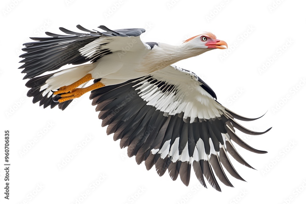 Secretary Bird Flying on White Background, Photo Realistic, Wallpaper ...