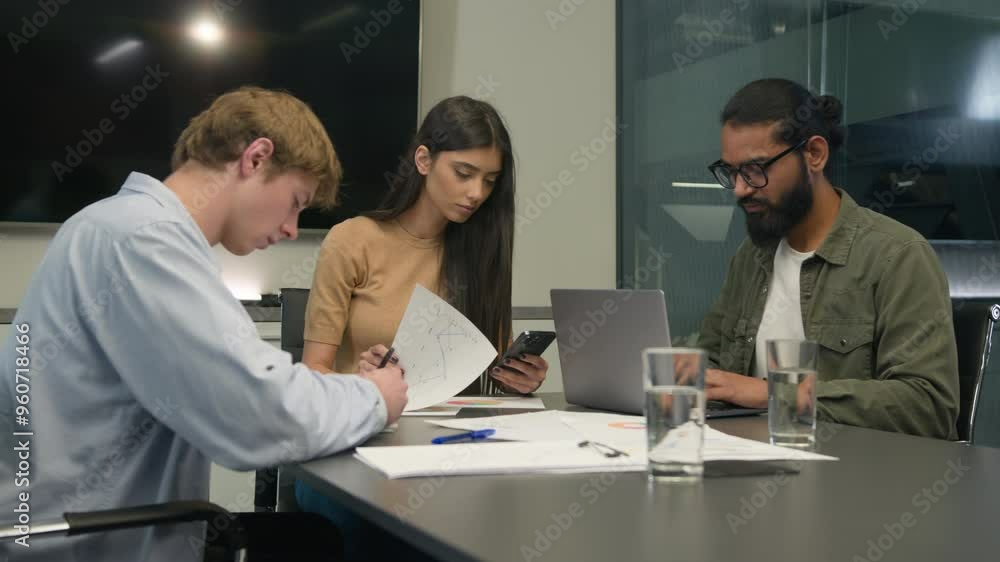 Diverse multiethnic group coworkers Indian Caucasian colleagues male ...