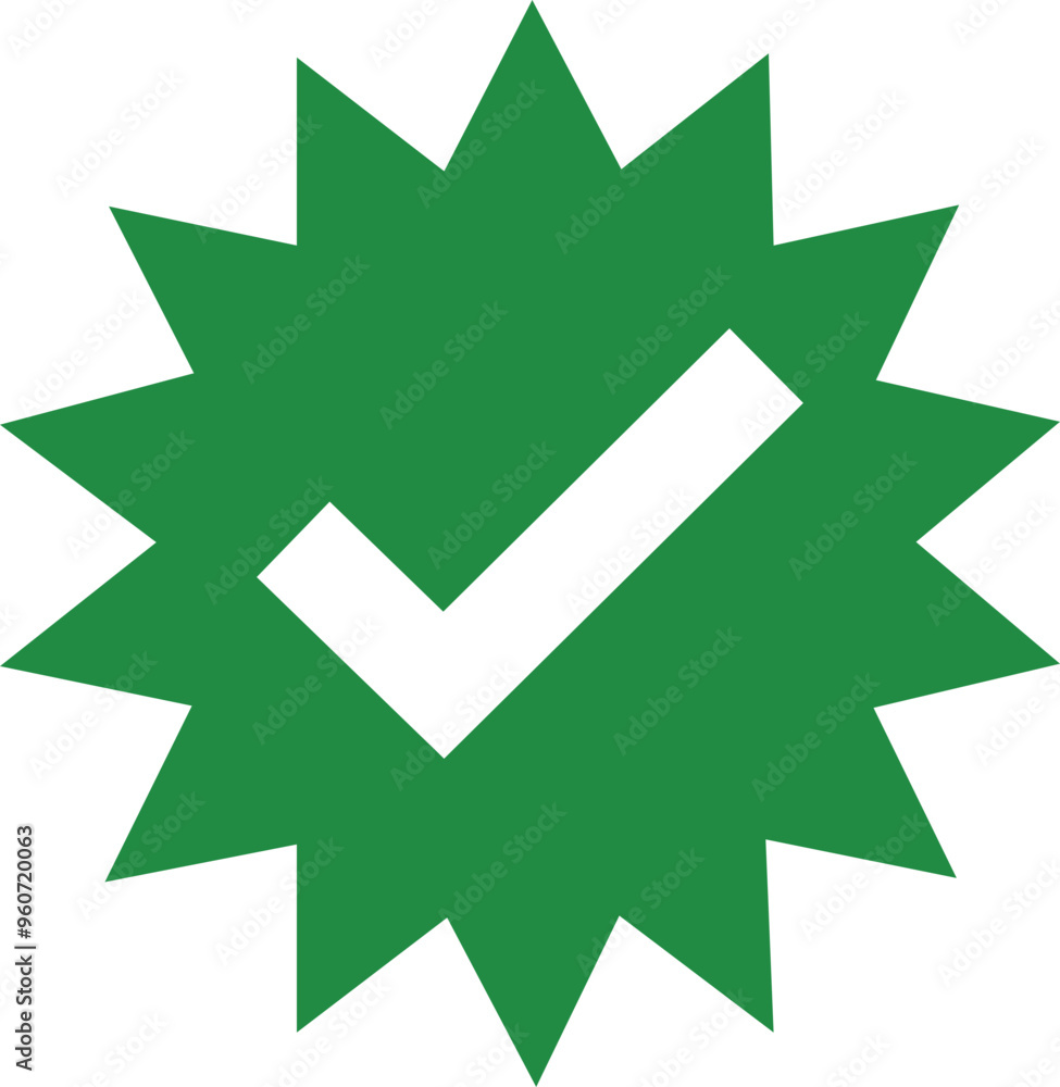 Check mark icon in flat green tick icon vector for apps and website ...