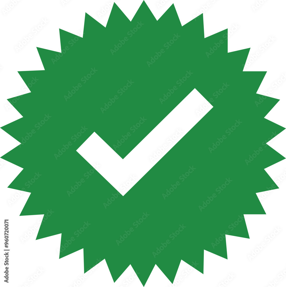 Check mark icon in flat green tick icon vector for apps and website ...