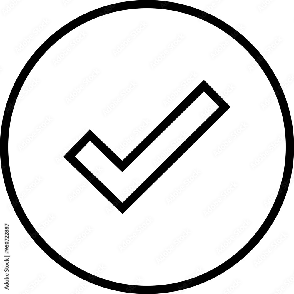 Check mark icon in line Black tick icon vector for apps and website ...