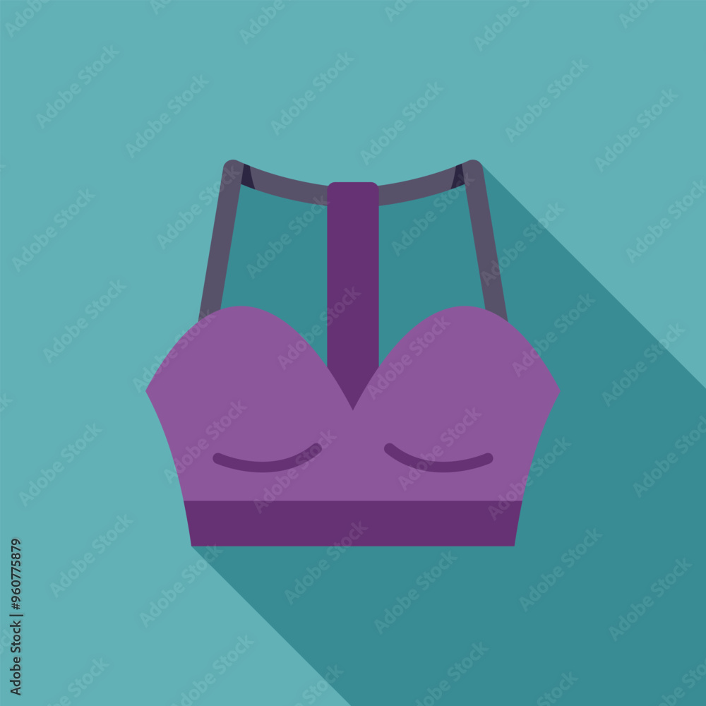 Sports bra with thin straps and a wide elastic band, designed for ...