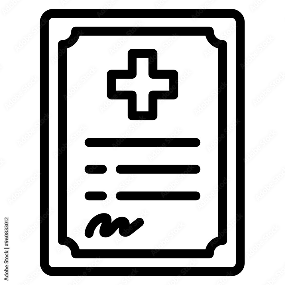 Medical certificate icon for blood donation and health documentation ...