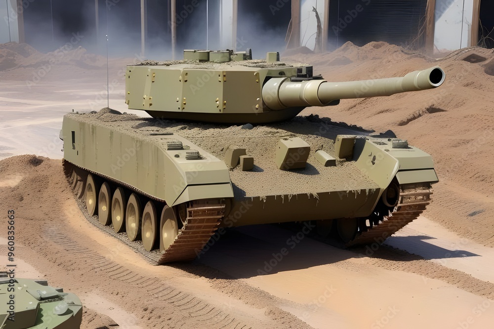 3d illustration of an army tank, military, battle, vehicle, war, armor ...