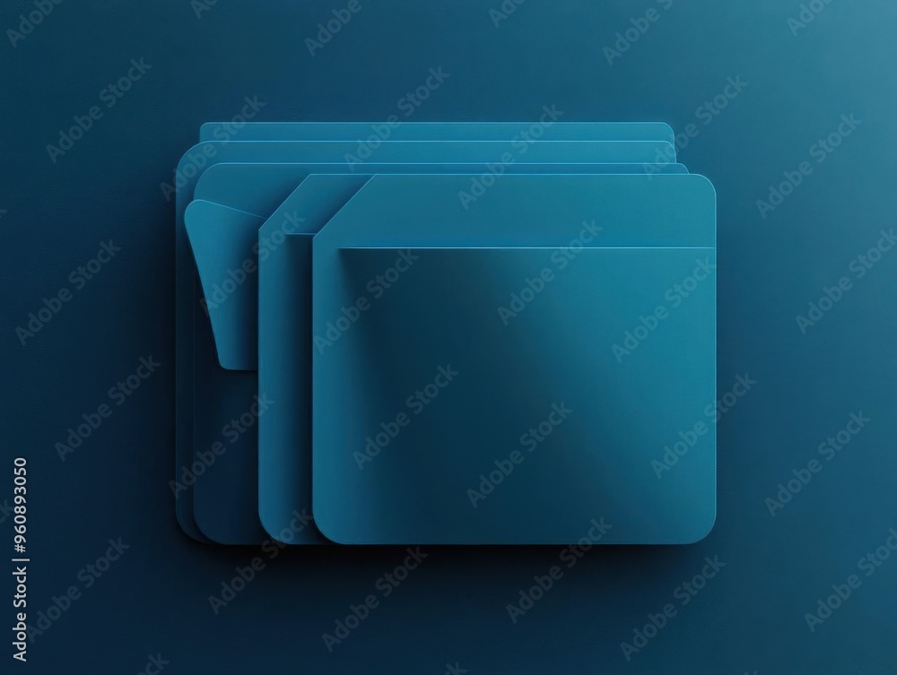 origamiinspired blue folder icon with subtle paper texture and shadow ...