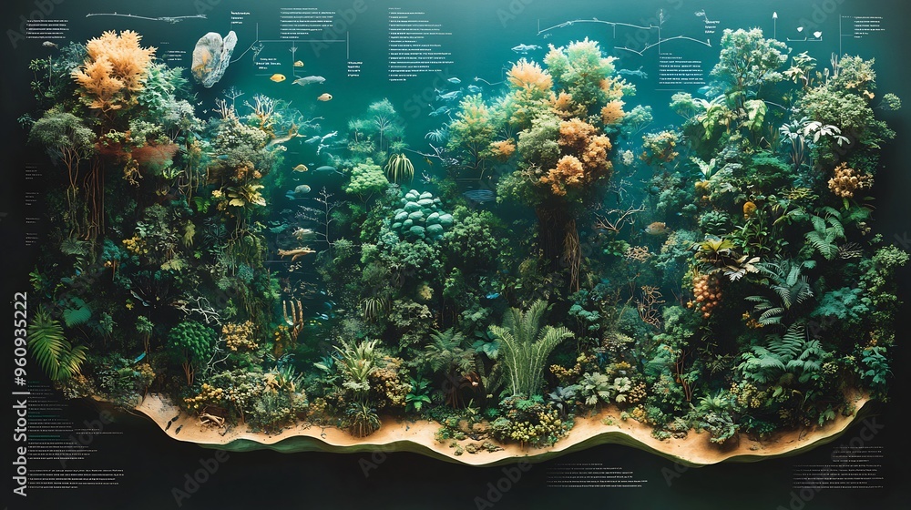 Ecosystem Food Web detailed food web diagram showing the relationships ...