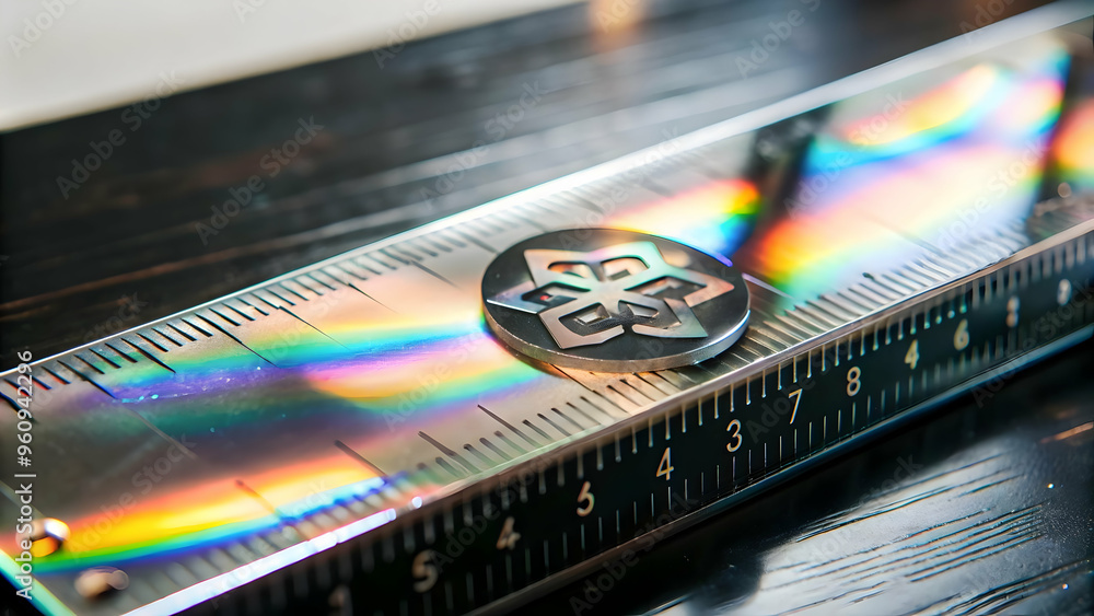 Holographic ruler with Labh Pancham symbol and copy space concept: A ...