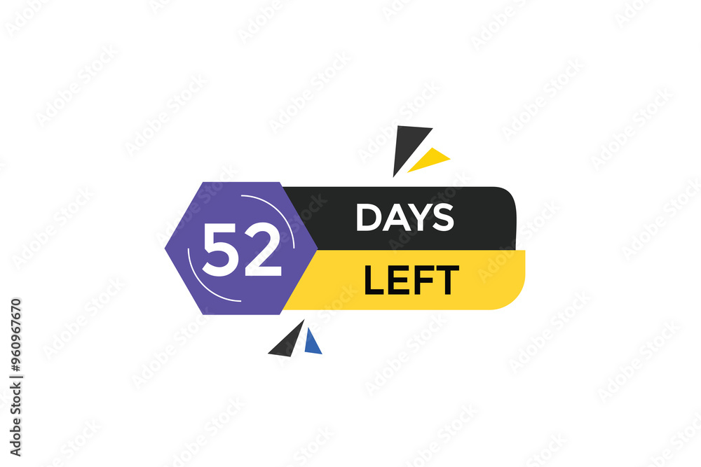 52 days left, icon, stile, timer, countdown, clock, time, background ...