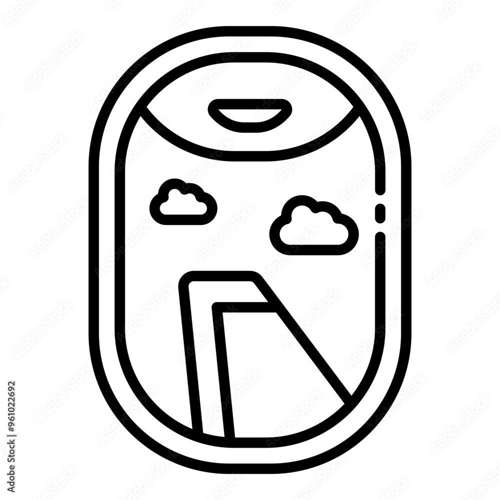 Airplane window icon showing the view from a window seat. Stock Vector ...