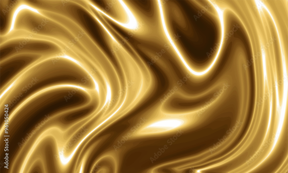 Liquid gold silk texture background design with smooth waves. Stock ...