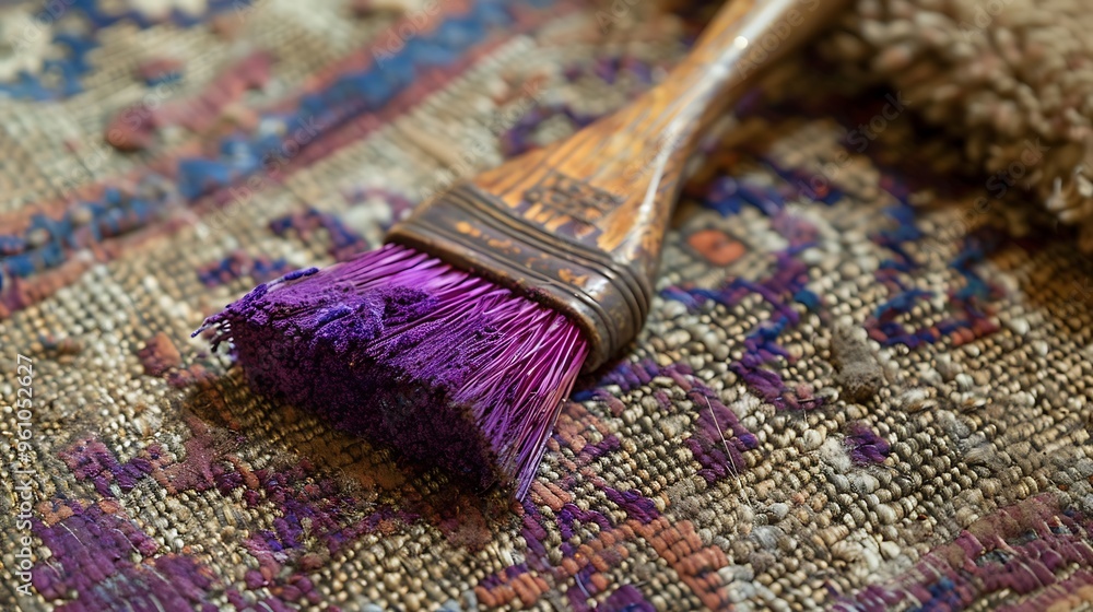 For tough spots on rugs and rough floors use a purple brush Stock Photo ...