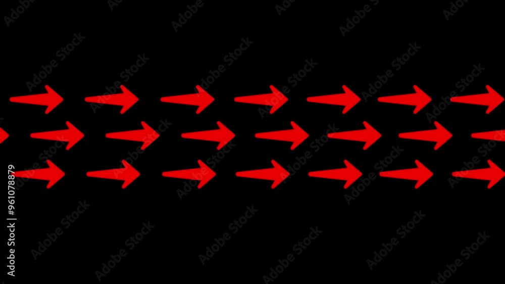 Loop animation with many side-by-side arrows moving sideways vídeo do ...