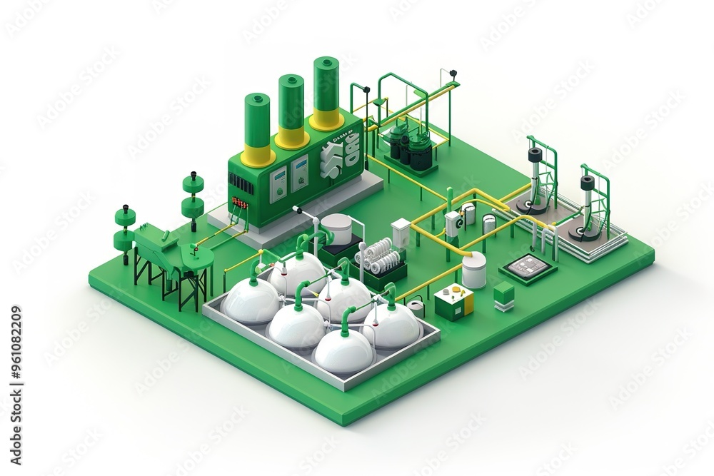 PEM water electrolyser station daigram isometric H2 green electrolyzer ...