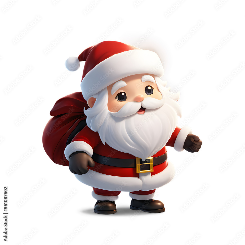 Cute cartoon santa claus clipart, on transparent background, png ...