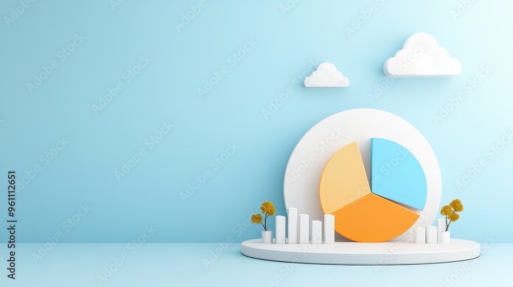 Analyzing Business Data Insights with Pie Chart on Presentation Slide ...