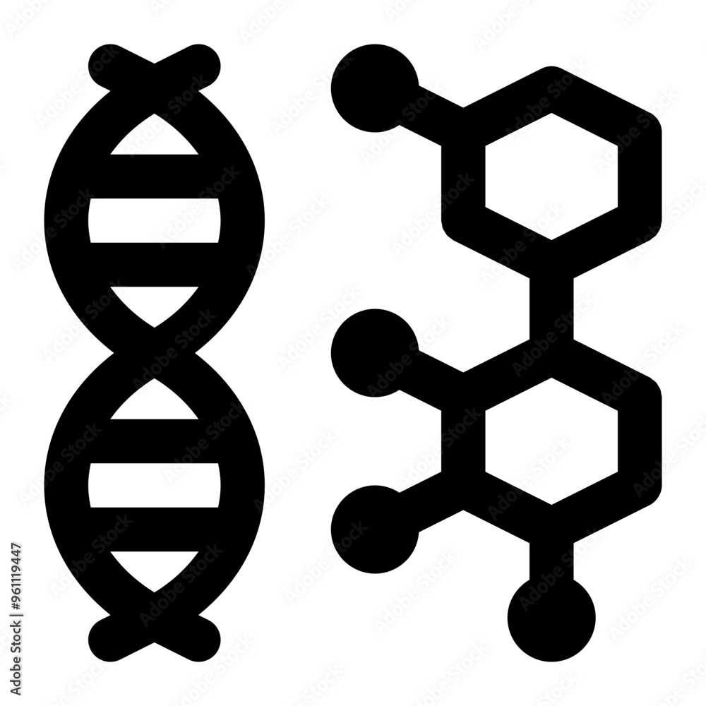 dna, forensics, chemistry, chemical, dna identification outline icon ...