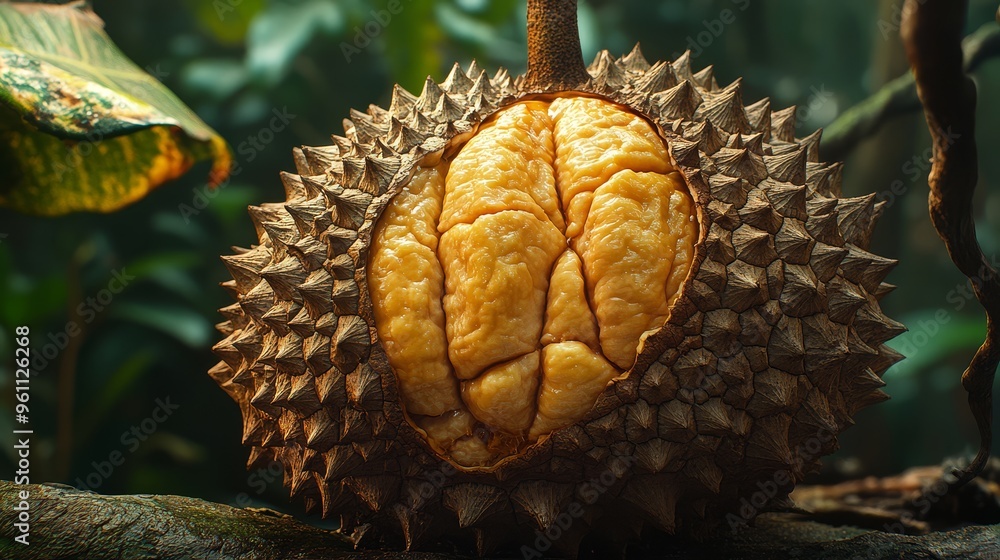 Durian Fruit Spiky Shell Tropical Fruit Closeup Exotic Fruit Nature ...