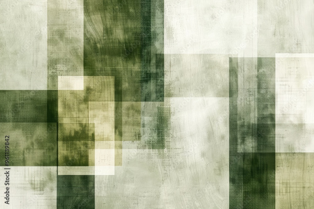 The abstract picture of the green square repetitive pattern polygon ...