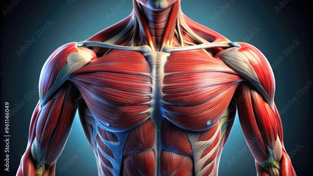 A detailed illustration of the human shoulder's muscular anatomy ...