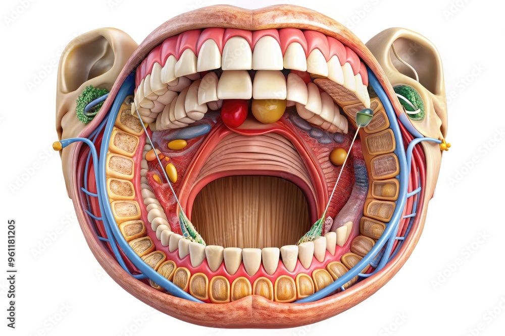 Detailed Anatomical Diagram Showing The Components And Structure Of The ...