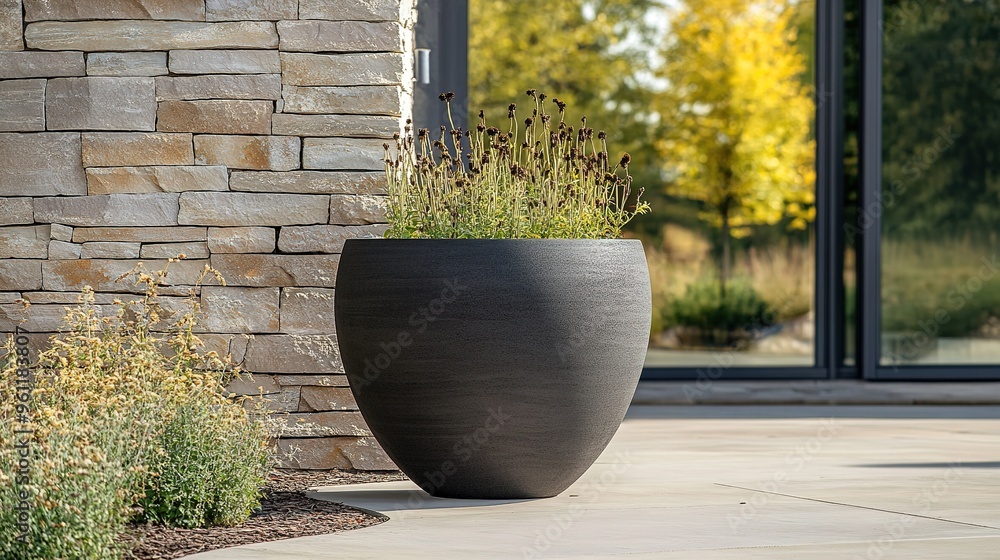 Impressive large flower pot, showcasing a grand and spacious design ...