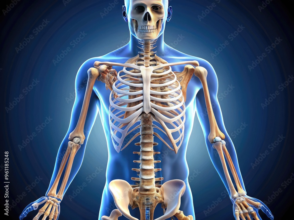 Detailed illustration of the human arm's skeletal structure, showcasing ...