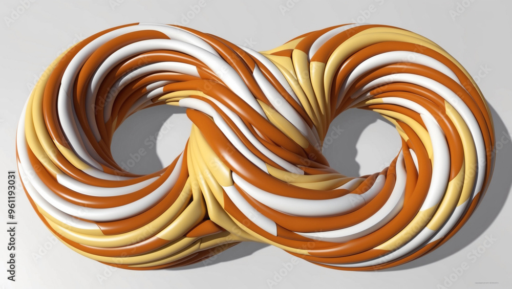 Abstract 3D Twisted Doughnut: a complex, geometric structure with ...