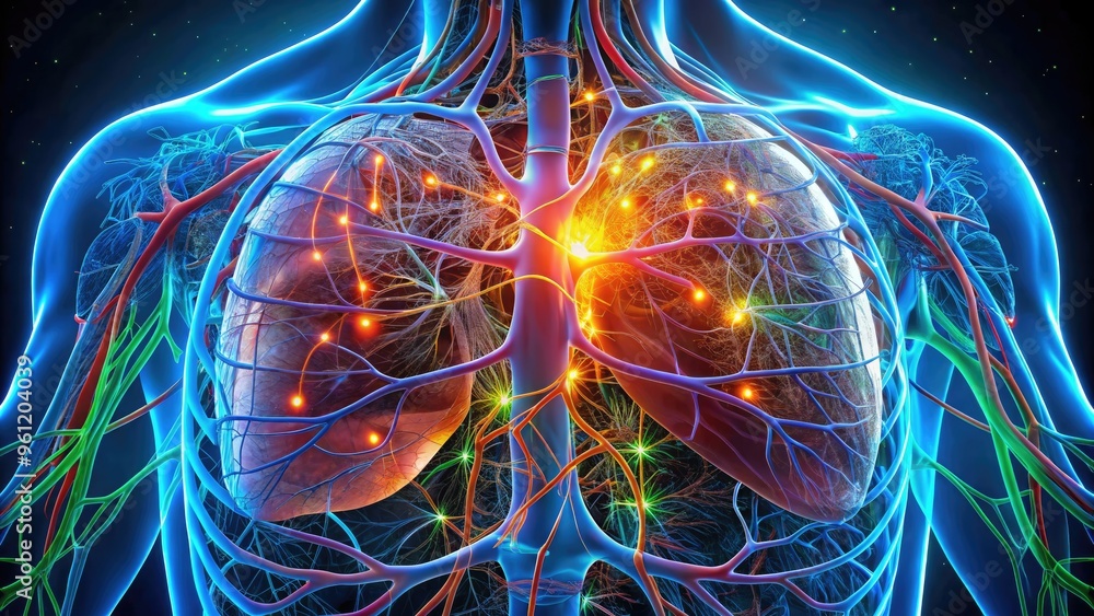 Illuminated 3D illustration of the hepatic portal system, showcasing ...